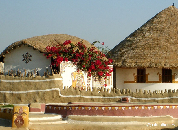 Bhunga (roundhouses) in Hodka Village, India